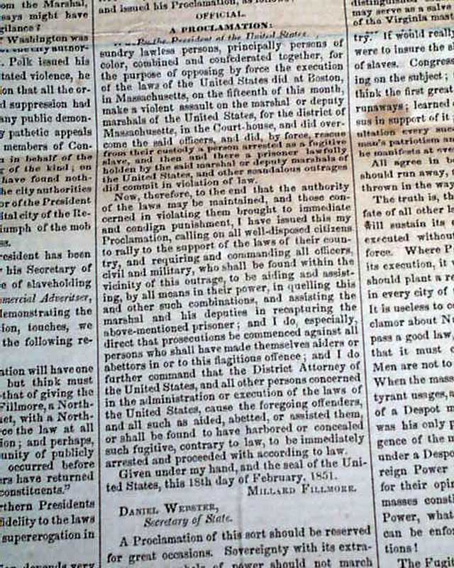 Much on the Fugitive Slave Law and the troubles in Boston: the Shadrach ...
