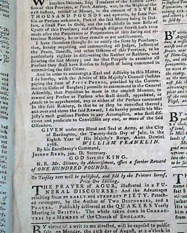 Colonial Pennsylvania Gazette with its broadside 'Extra ...