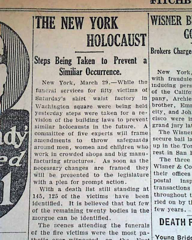 Triangle Shirtwaist Factory Fire...... - RareNewspapers.com