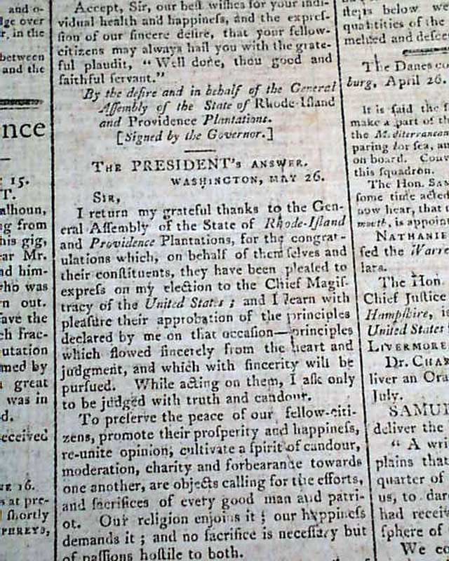 Rhode Island congratulates the President on his inauguration ...