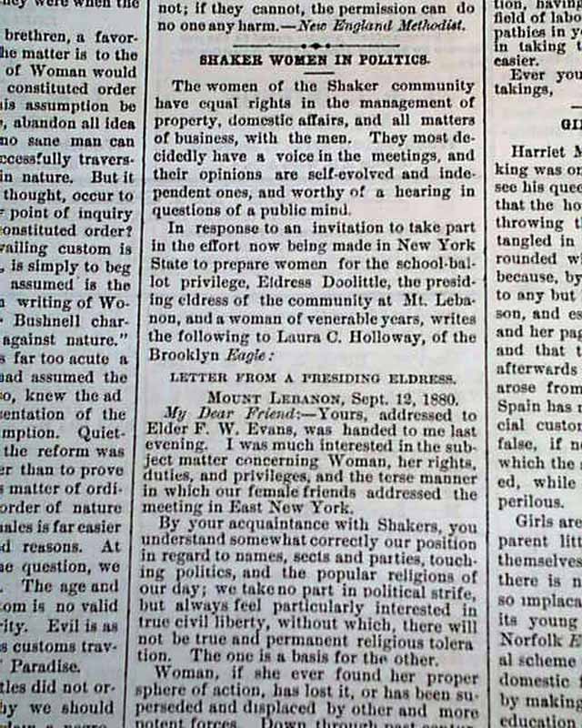 Rare 19h century women's suffrage newspaper... - RareNewspapers.com