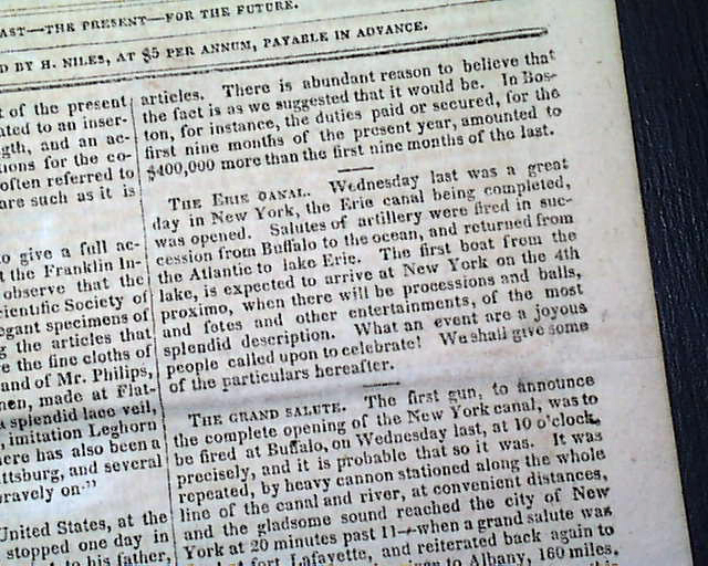 The Erie Canal is completed... - RareNewspapers.com