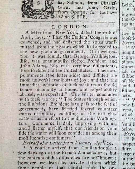 The election of George Washington... - RareNewspapers.com