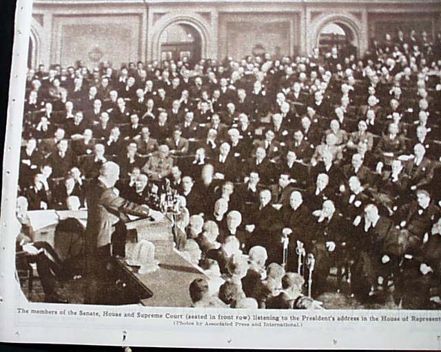 FDR declaration of war photos.... - RareNewspapers.com
