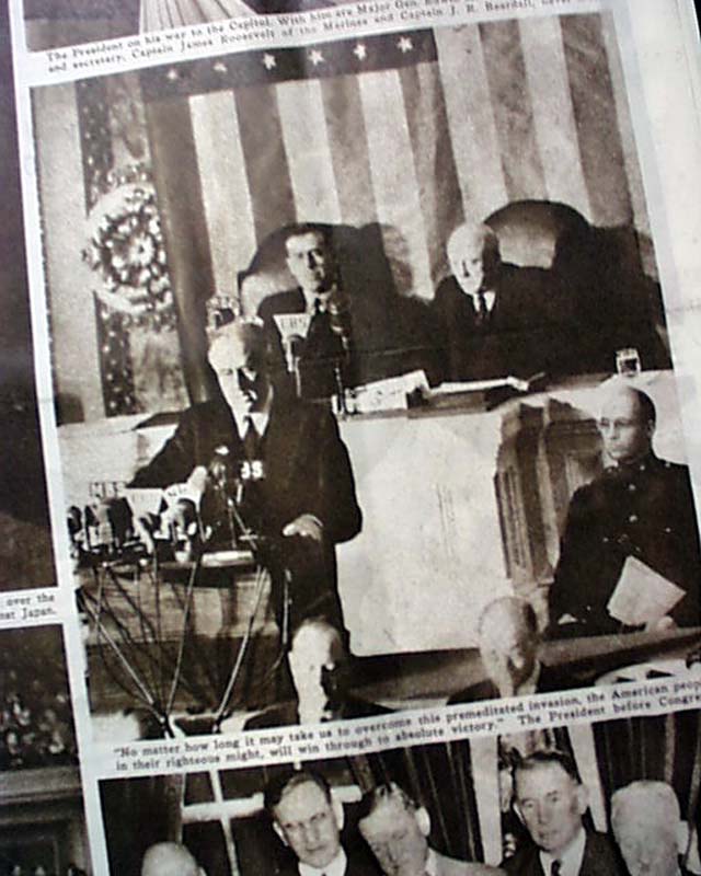 FDR declaration of war photos.... - RareNewspapers.com