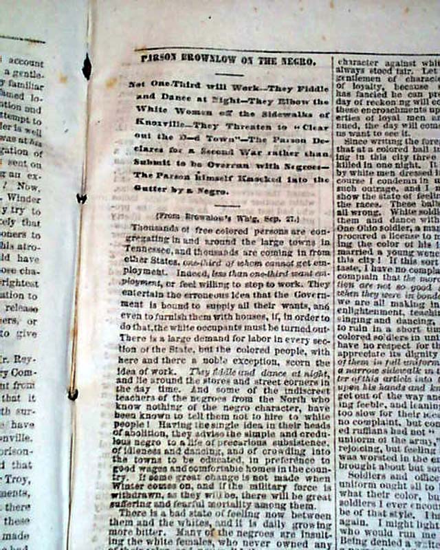 A racist newspaper on the post-war events... - RareNewspapers.com