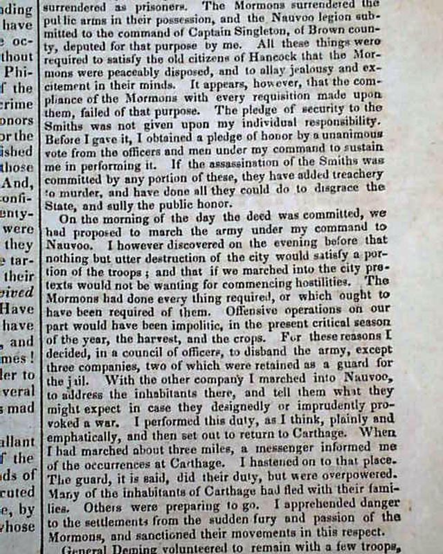 Details on the death of Joseph Smith... - RareNewspapers.com