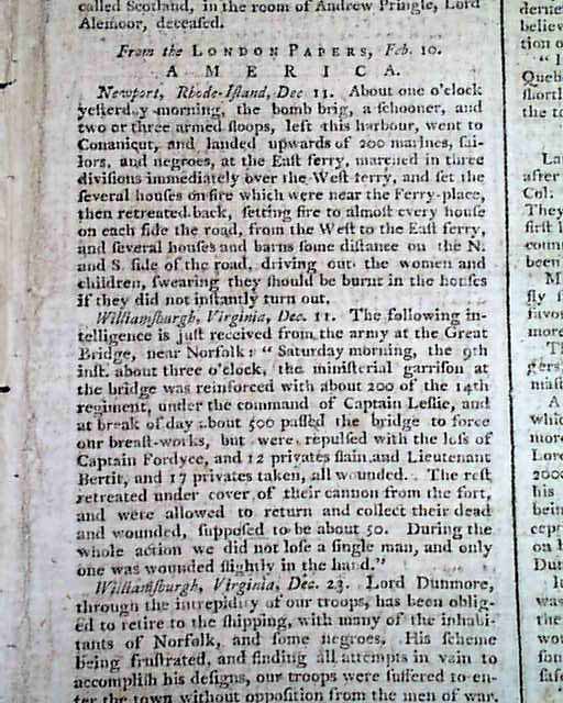 Colonel Patrick Henry... Gov. Dunmore to free slaves... Battle of Great ...