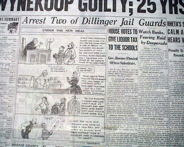 John Dillinger's famous escape & bank robbery.. - RareNewspapers.com
