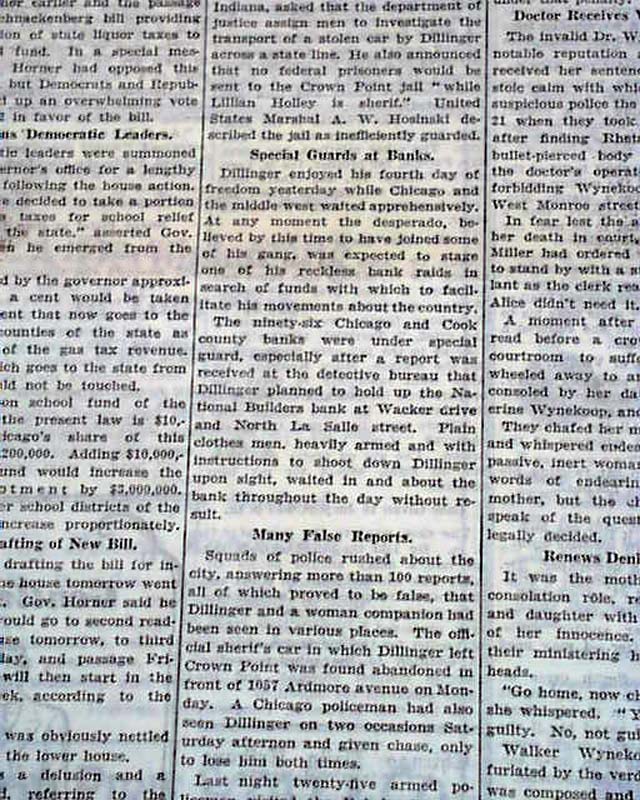 John Dillinger's famous escape & bank robbery.. - RareNewspapers.com