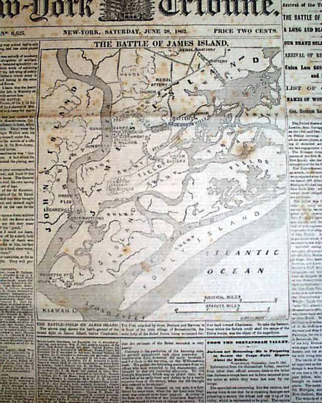 1862 James Island SC Civil War..... - RareNewspapers.com