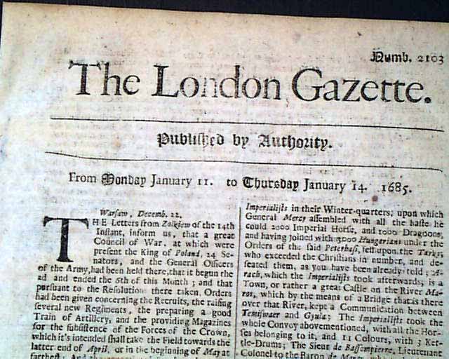 World's Oldest NEWSPAPER - 1685 Gazette 321 Years Old ...