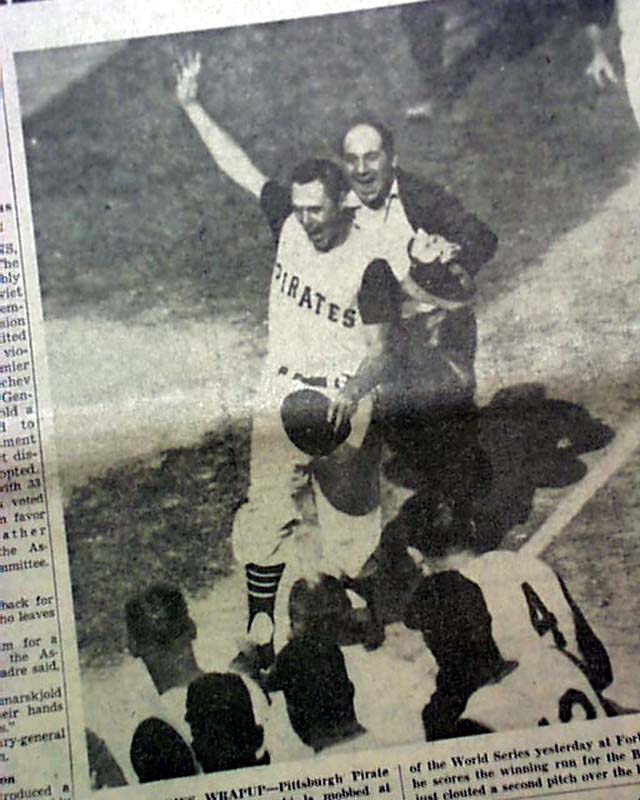 The Pirates win the World Series... - RareNewspapers.com