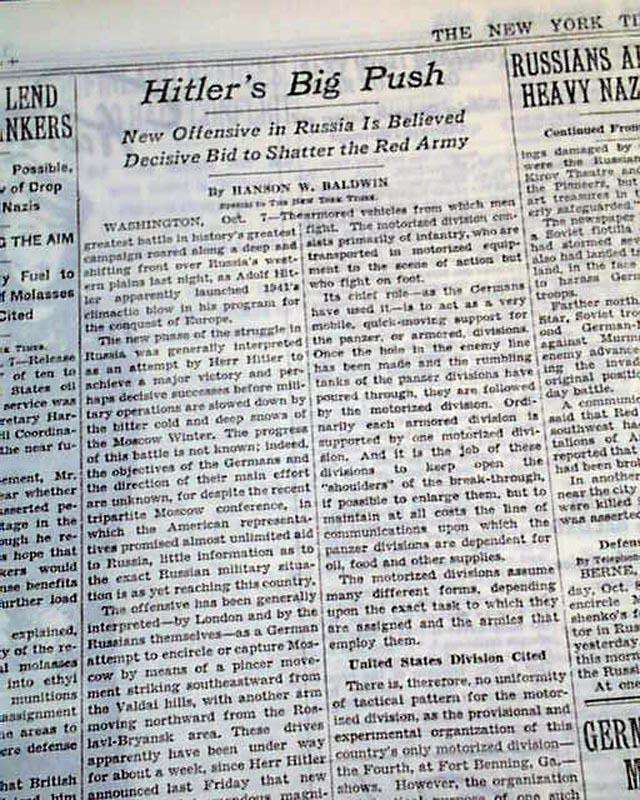 Operation Barbarossa... German invasion of Russia... Moscow ...