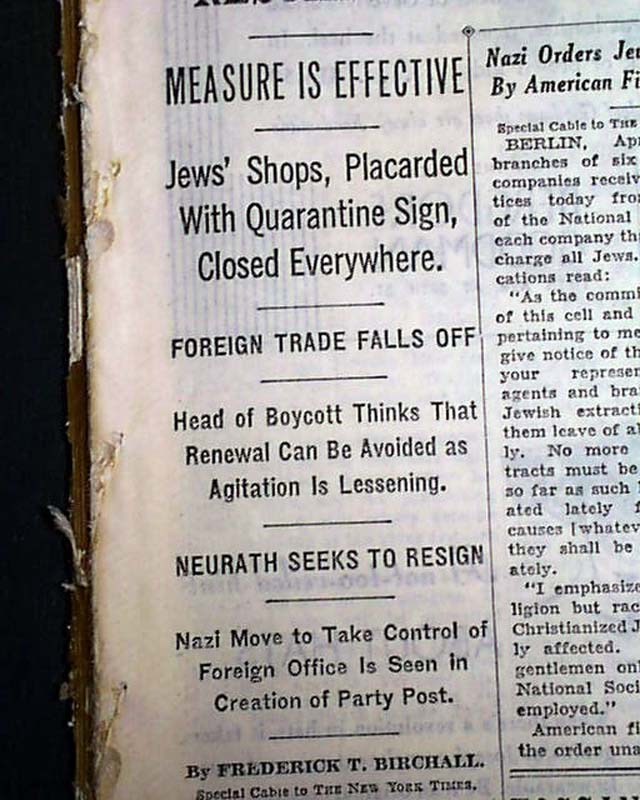 Jewish Holocaust begins in 1933.... - RareNewspapers.com