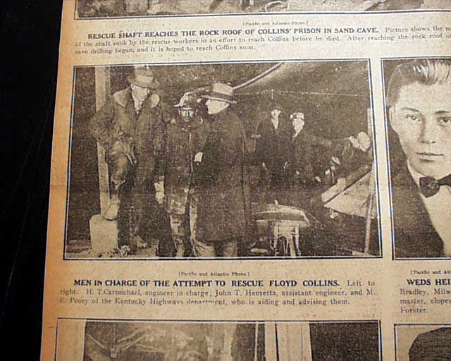 Floyd Collins trapped in Mammoth Cave.... - RareNewspapers.com