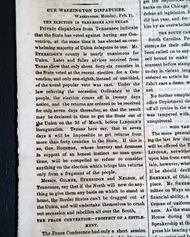 1860 Pre Civil War tensions.... - RareNewspapers.com