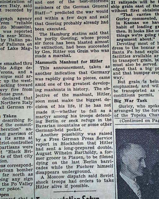 Hermann Goering's downfall... - RareNewspapers.com