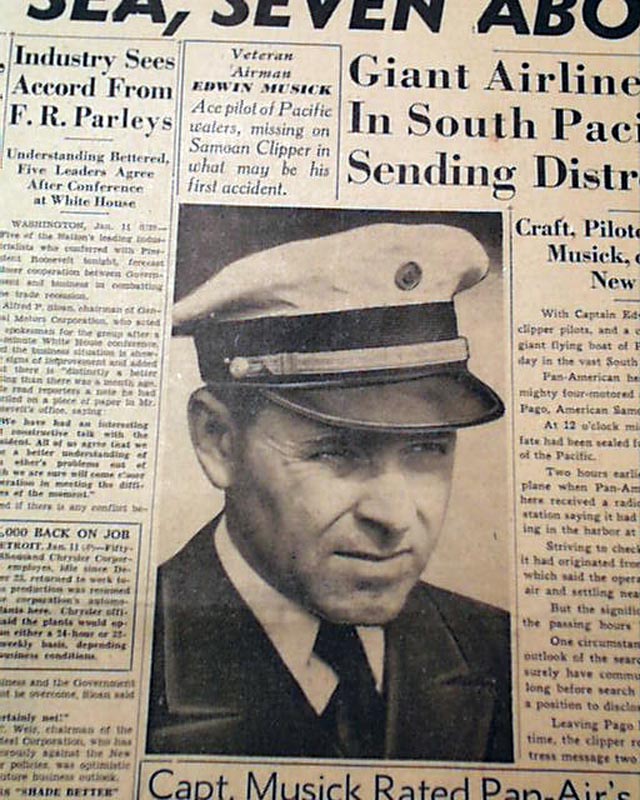 1938 Samoan Clipper crash... Ed Musick... - RareNewspapers.com