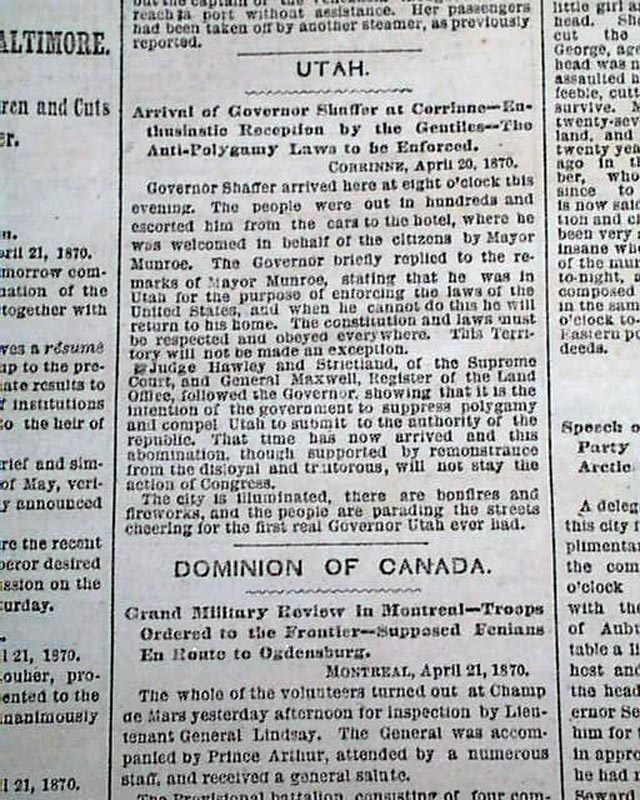 On the anti-polygamy law among the Mormons... - RareNewspapers.com