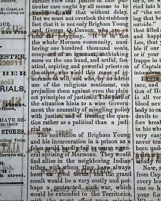 "The Mormon problem" in a Mormon newspaper... - RareNewspapers.com