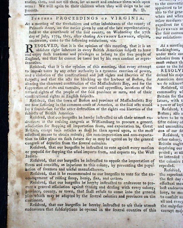 By Virginia's first woman printer... Great wealth of patriotic content ...