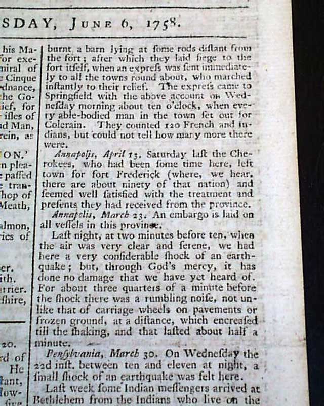 Much on the French & Indian War... The famous case of Robert Eastburn's ...