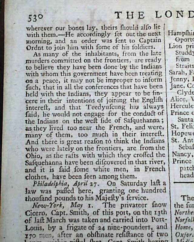 Much on the French & Indian War... The famous case of Robert Eastburn's ...