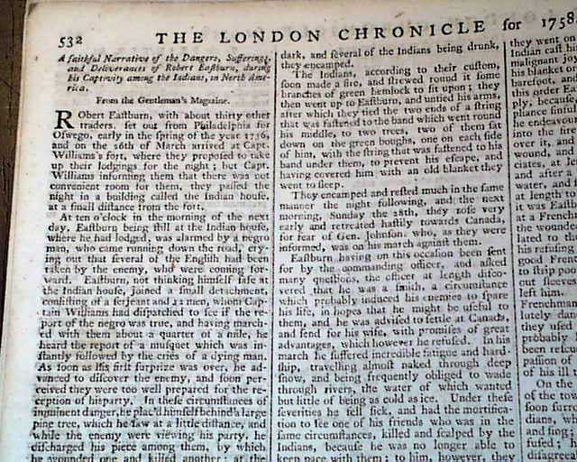 Much on the French & Indian War... The famous case of Robert Eastburn's ...