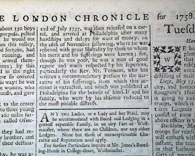 Much on the French & Indian War... The famous case of Robert Eastburn's ...