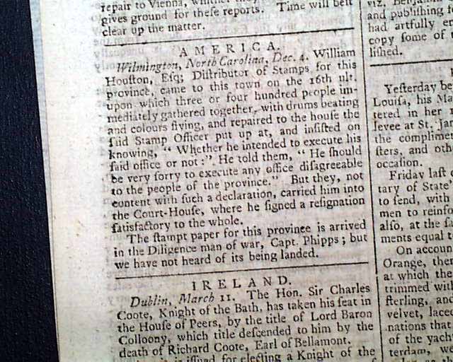 The hated Stamp Act is repealed... - RareNewspapers.com