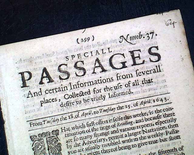 First of this newsbook we have seen... Siege of Reading in the English ...