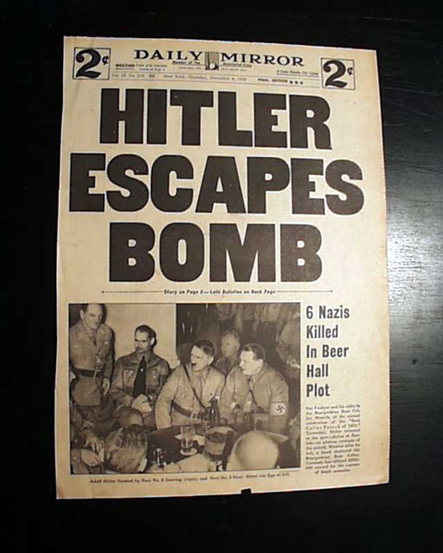 Hitler escapes a bomb... - RareNewspapers.com