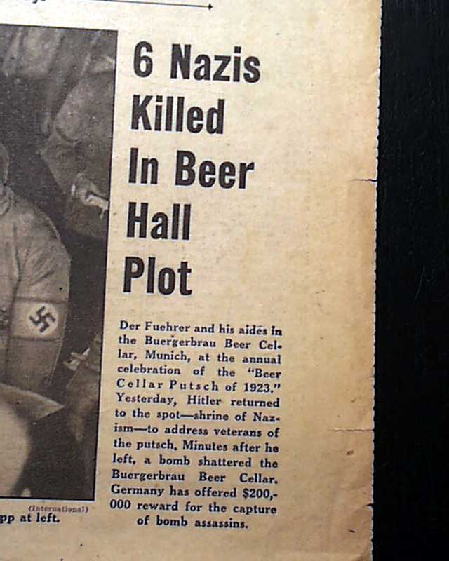 Hitler escapes a bomb... - RareNewspapers.com