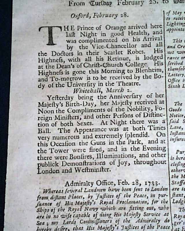 World's Oldest NEWSPAPER 1733 Gazette 270 YEARS OLD... - RareNewspapers.com