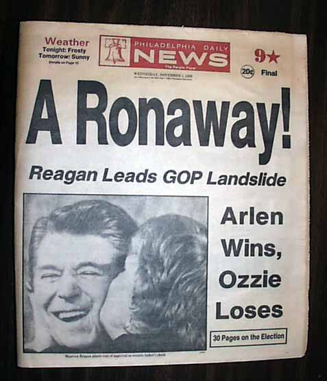 Ronald Reagan Wins Election in 1980... - RareNewspapers.com