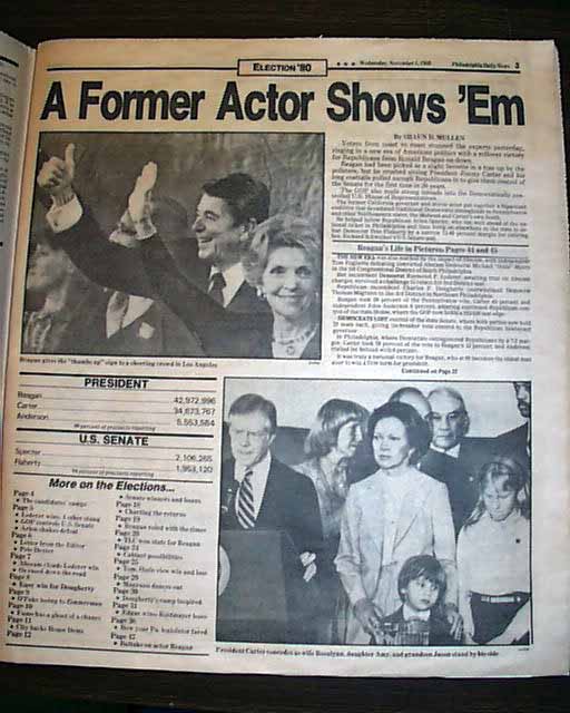 Ronald Reagan Wins Election in 1980... - RareNewspapers.com