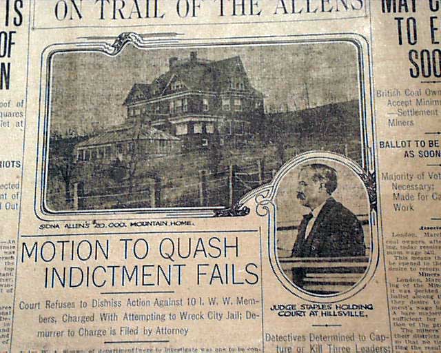 1912 Floyd Allen gang... Hillsville, Virginia... - RareNewspapers.com
