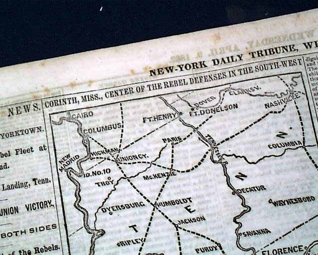 1862 Corinth, MS Civil War Map... - RareNewspapers.com