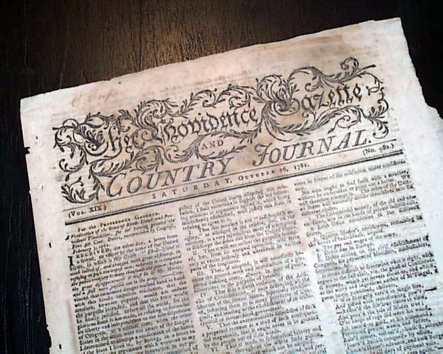 Great reporting from the closing months of the Revolutionary War ...