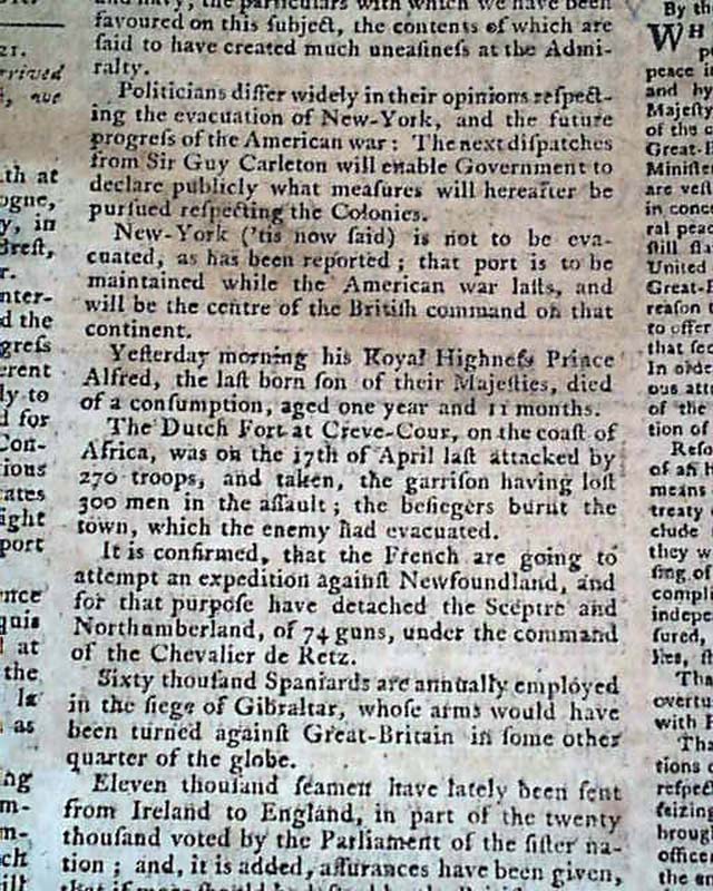 Great reporting from the closing months of the Revolutionary War ...