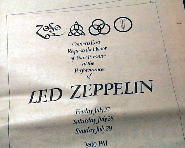 1973 Led Zeppelin MSG concert advertisement...... - RareNewspapers.com