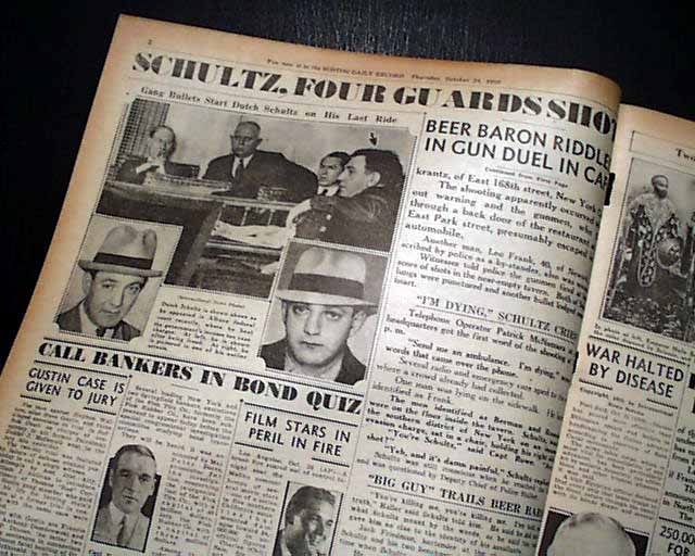Terrific report on the death of gangster "Dutch Schultz ...