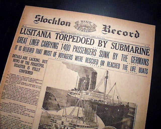 One of the best on the sinking of the Lusitania... - RareNewspapers.com