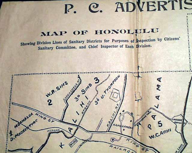 Huge map of Honolulu from 1900... - RareNewspapers.com