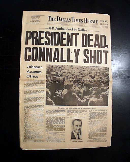 First report on John F. Kennedy's assassination... In a Dallas ...