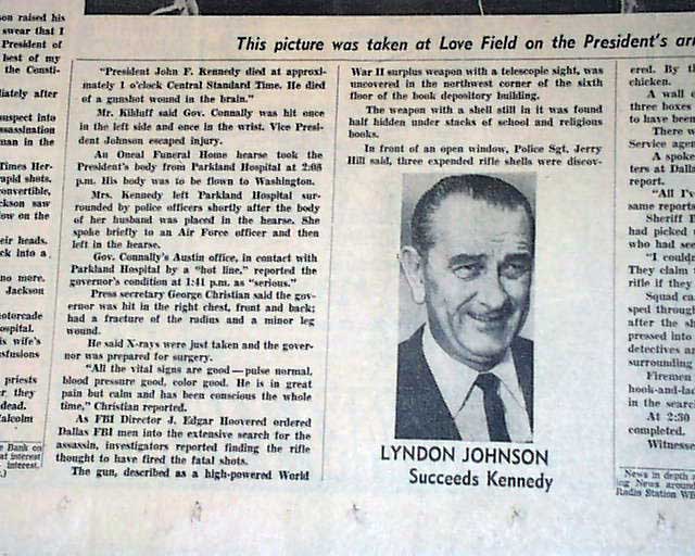 First report on John F. Kennedy's assassination... In a Dallas ...