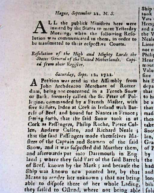World's Oldest NEWSPAPER 1722 Gazette 294 YEARS OLD... - RareNewspapers.com