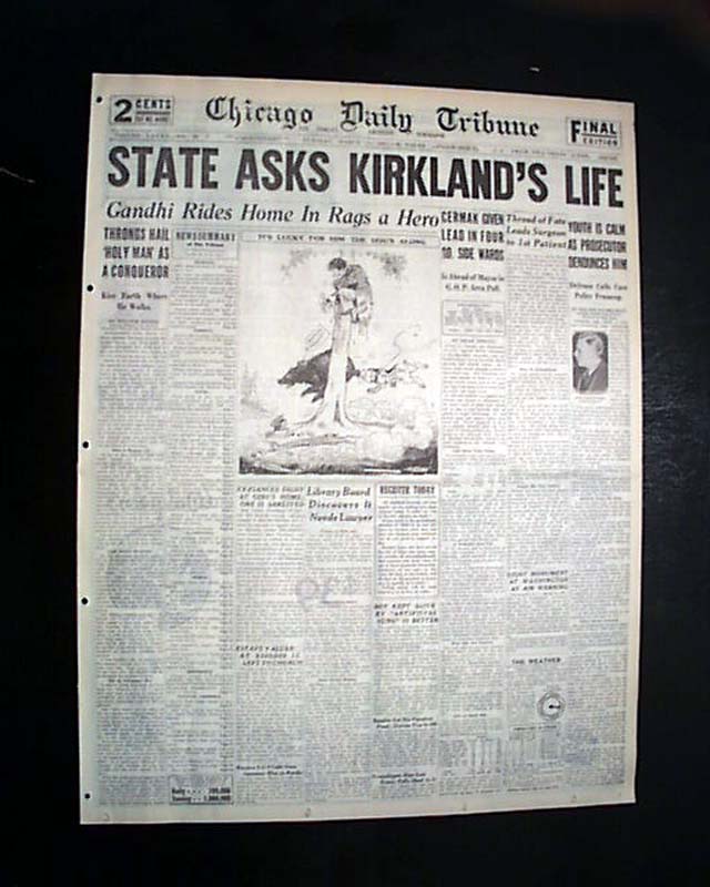 Gandhi becomes hero re. Gandhi-Irwin Pact... - RareNewspapers.com