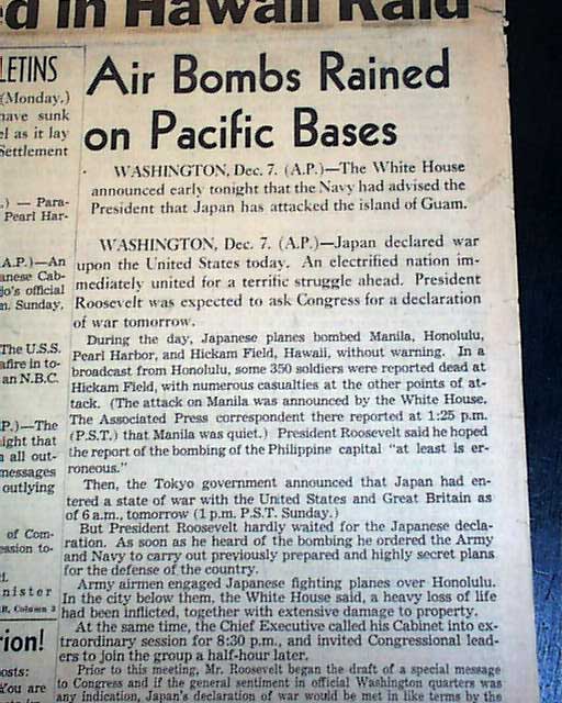 Dramatic & displayable on the bombing of Pearl Harbor ...